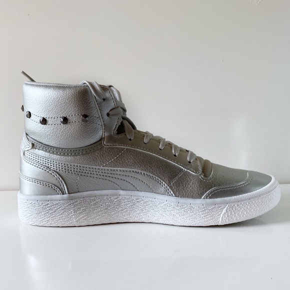 Puma | Shoes | Puma Ralph Sampson High Rise Silver Lthr Sneaker | Poshmark